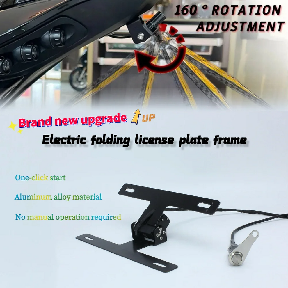 Electric Flip Motorcycle License Plate Holder – Universal Fit – Blazexel