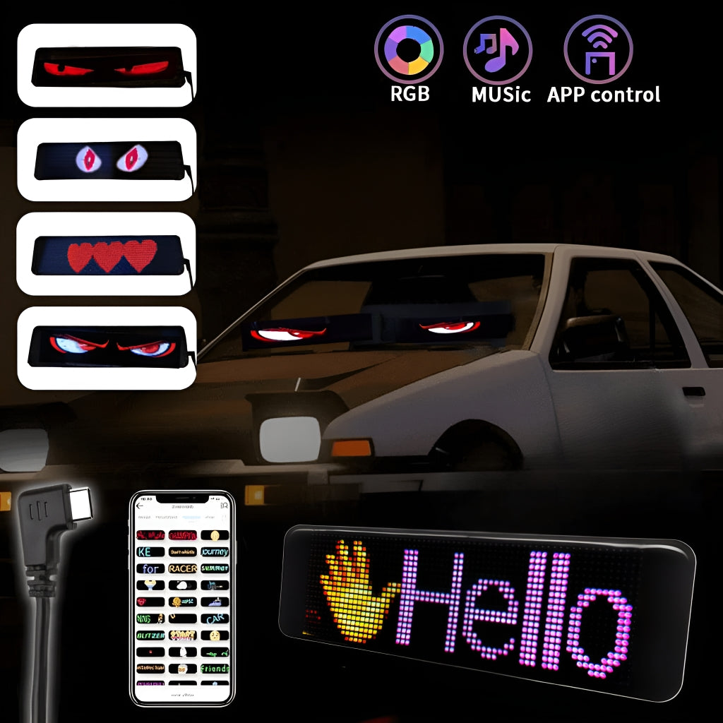 Programmable Flex Devil Eyes Led Car Sign | Blazexel