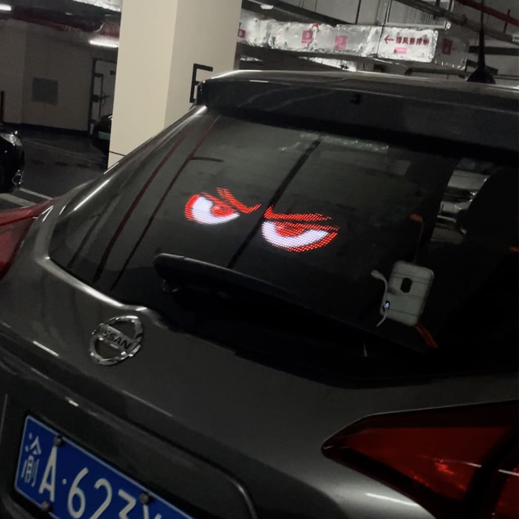 Programmable Flex Devil Eyes Led Car Sign | Blazexel
